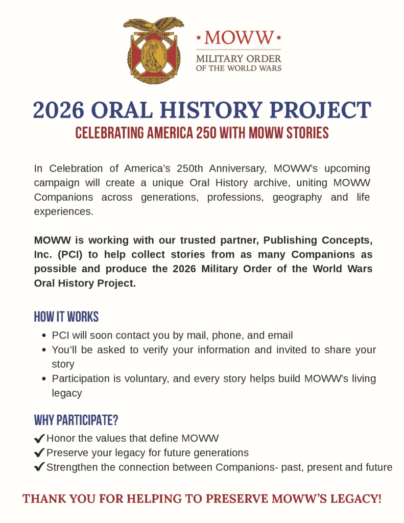 MOWW’s 2026 Oral History Project - Dallas Chapter of MOWW